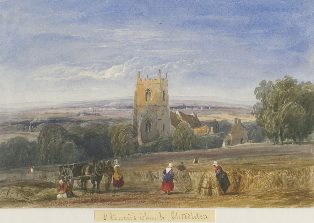 Cheddleton Church: malba akvarelem a [c 1830-1840]
