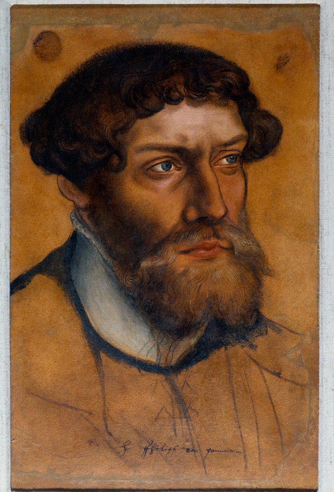 Portrét Filipa I. Pomořanského, prince reformy Kresba pastelem od ...