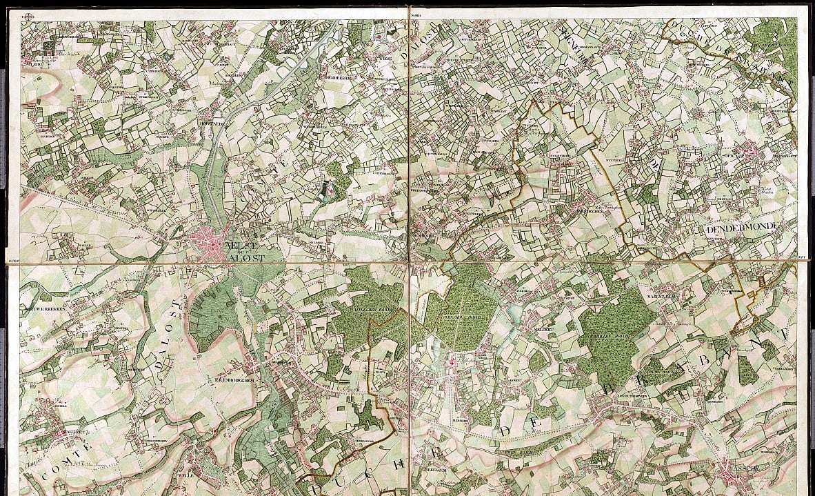 Mapa Aelst ou Alost - Aalst, Belgie | Joseph de Ferraris