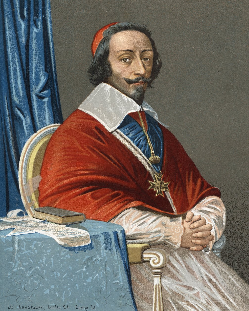 portrét Armanda Jeana Du Plessise, kardinála od Richelieu Prélata a ...