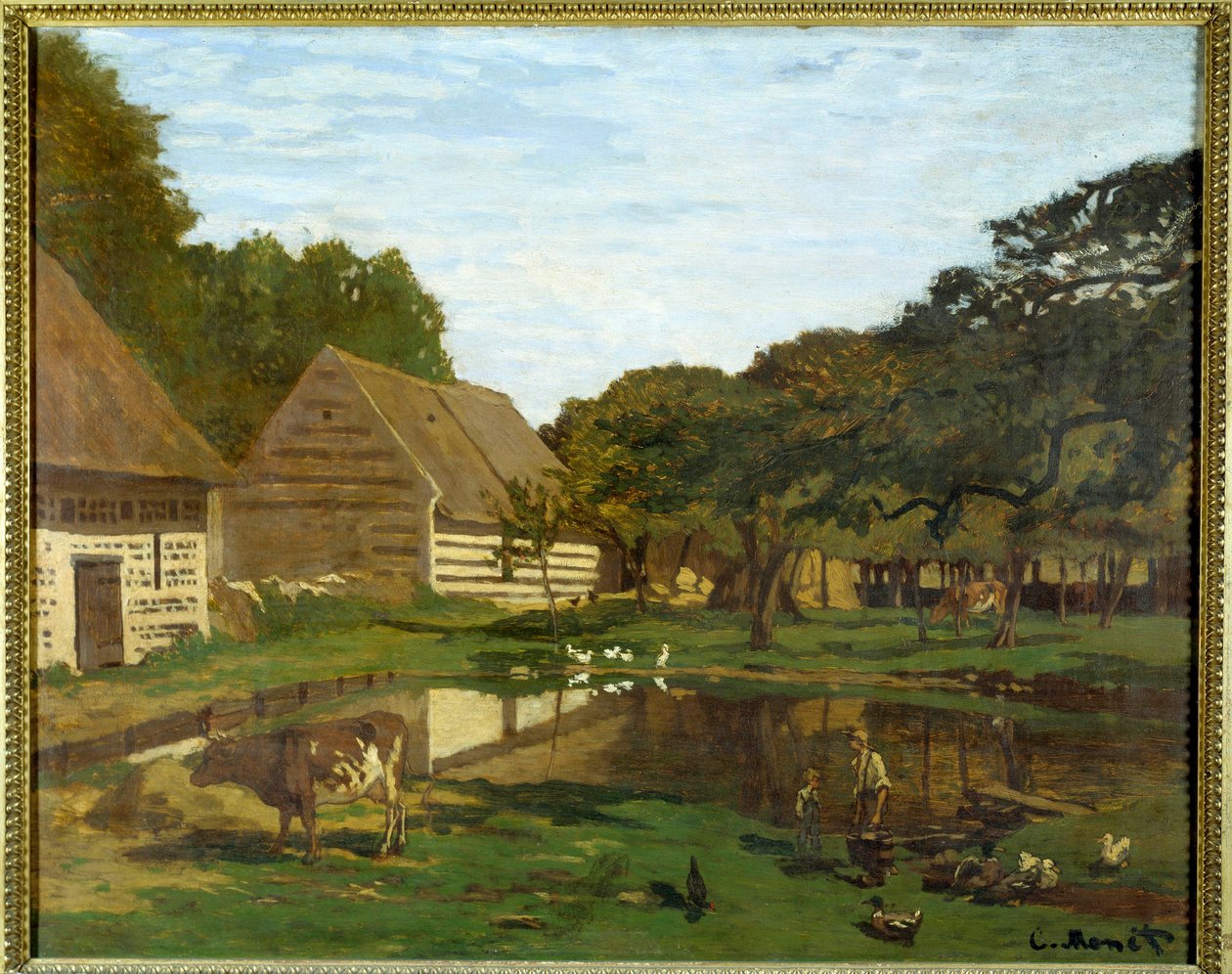 Farma v Normandii (v Pays de Caux). Obraz Clauda Moneta (1840-1926)