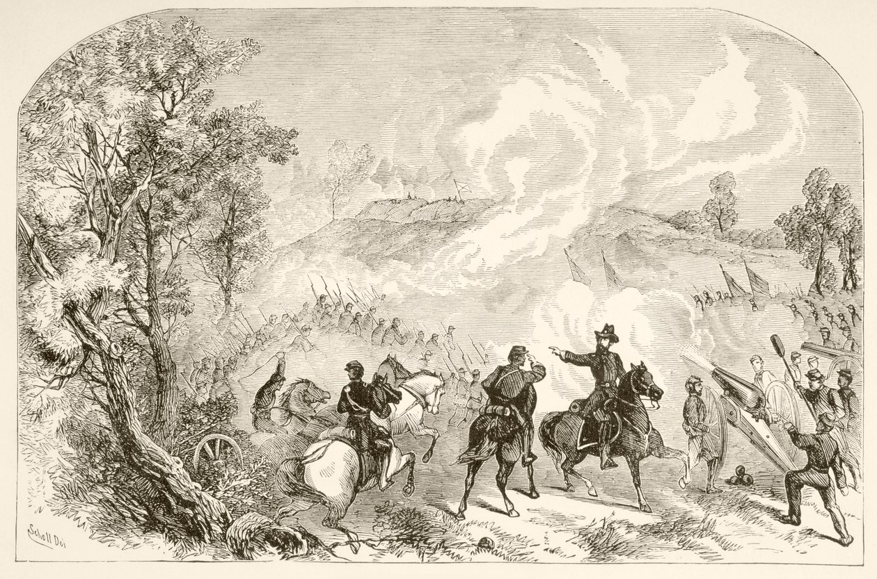 Bitva u Gettysburgu (litho) | English School