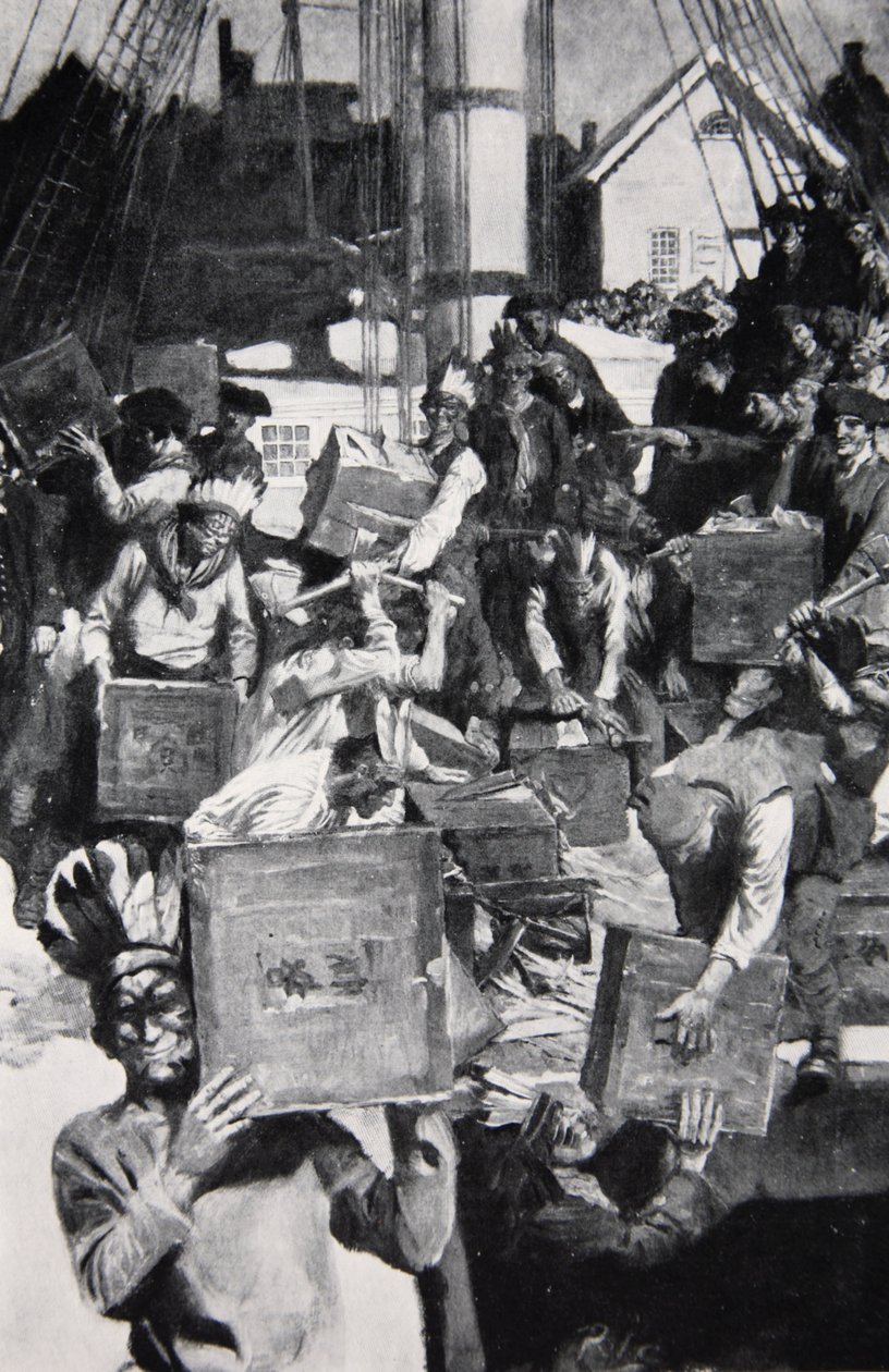 The Boston Tea Party, ilustrace z Harper's Magazine, 1901