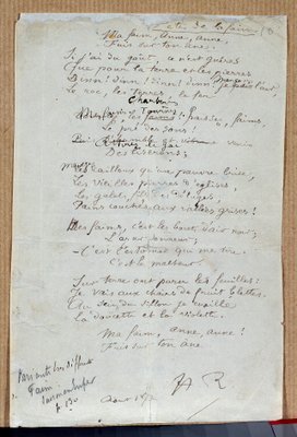 Rukopis básně „Svátky hladu“ od Arthura Rimbauda, srpen 1872 ...